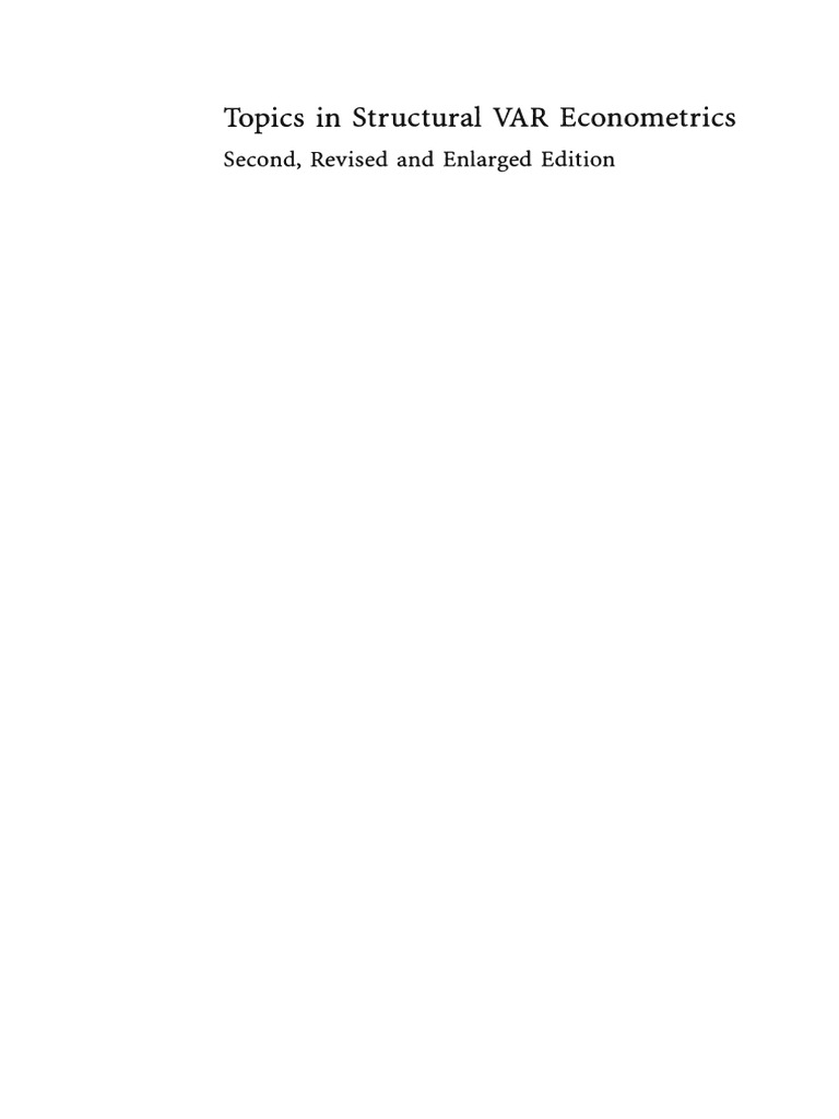 Topics In Structural Var Econometrics Download Free Pdf Vector