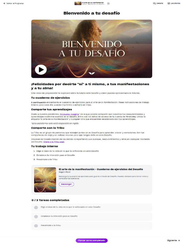 Intro 1 - Bienvenido A Tu Desafío | PDF