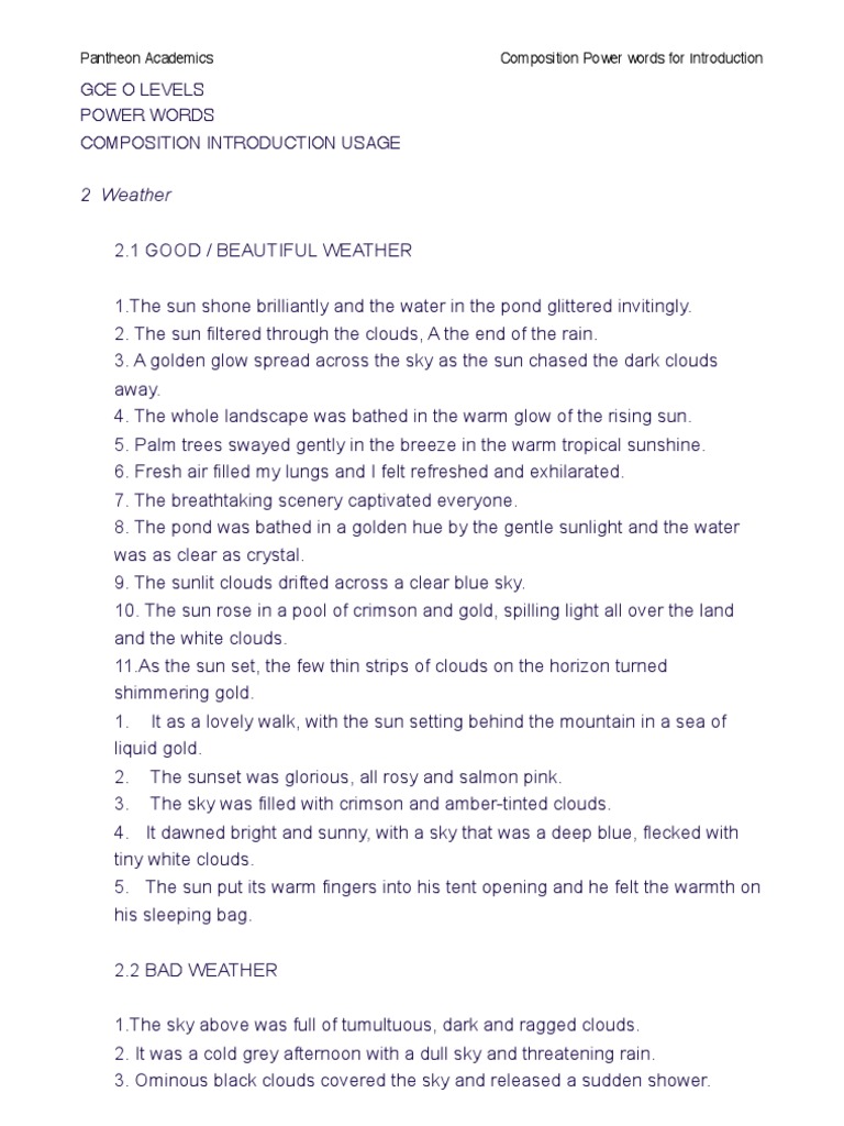 Composition Words | Sky | Cloud | Free 30-day Trial | Scribd