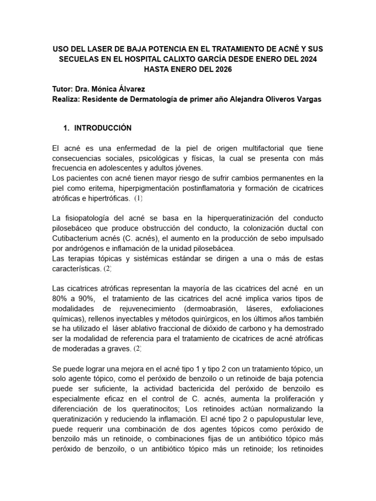 PROTOCOLO DE TRATAMIENTO DE ACNE | PDF | Medicina CLINICA | Medicina