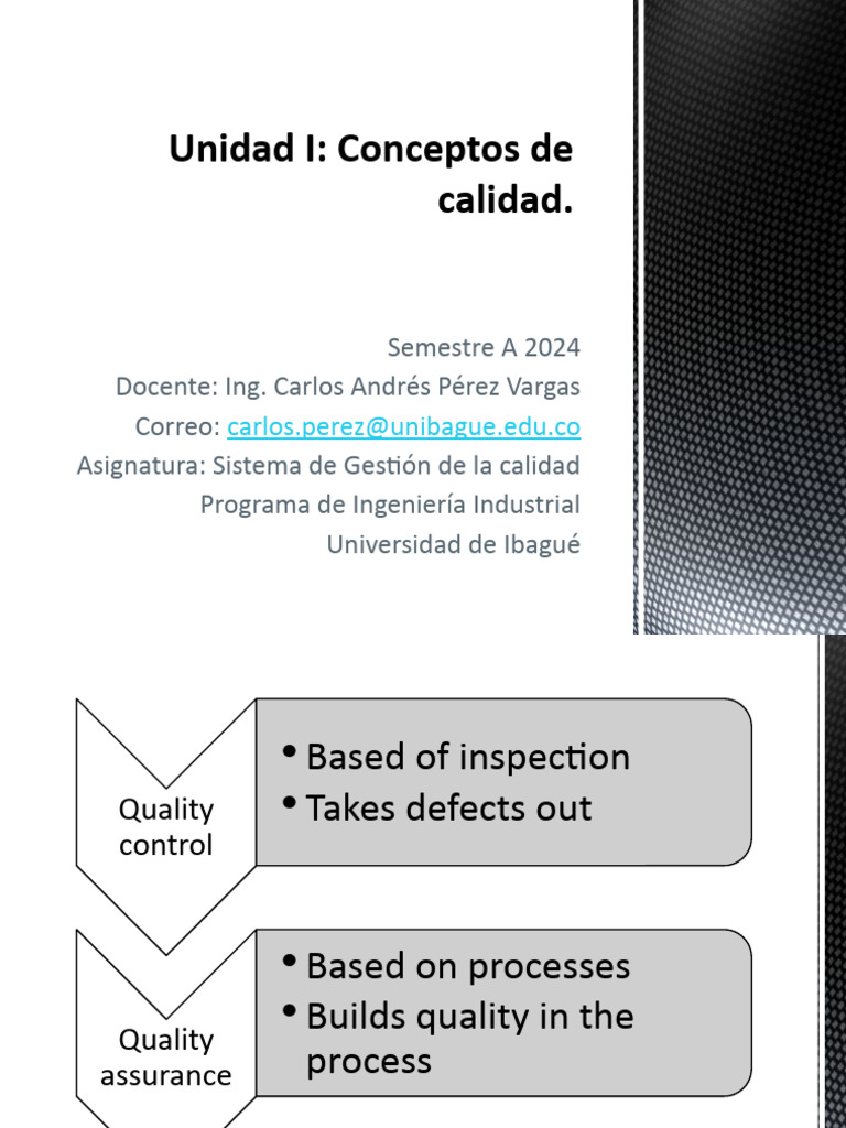 Unidad I-Conceptos de Calidad. | PDF | Calidad (comercial) | Business