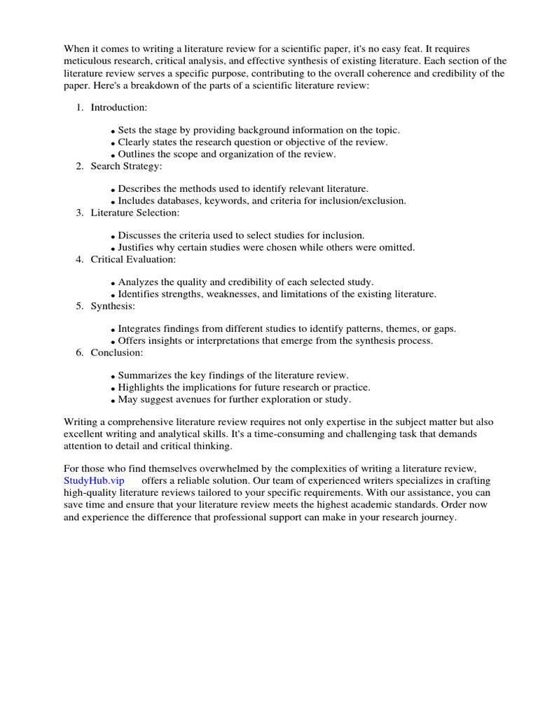 Parts of a Scientific Literature Review | PDF | Information | Theory
