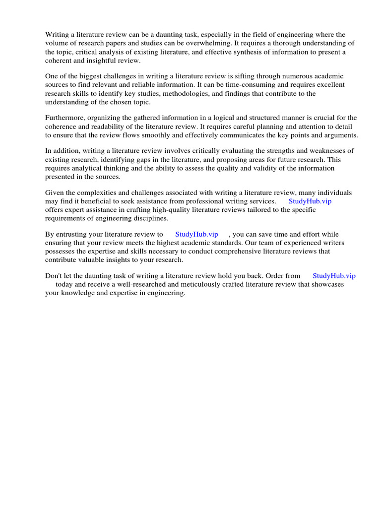 Sample Literature Review Engineering | PDF | Literature Review ...