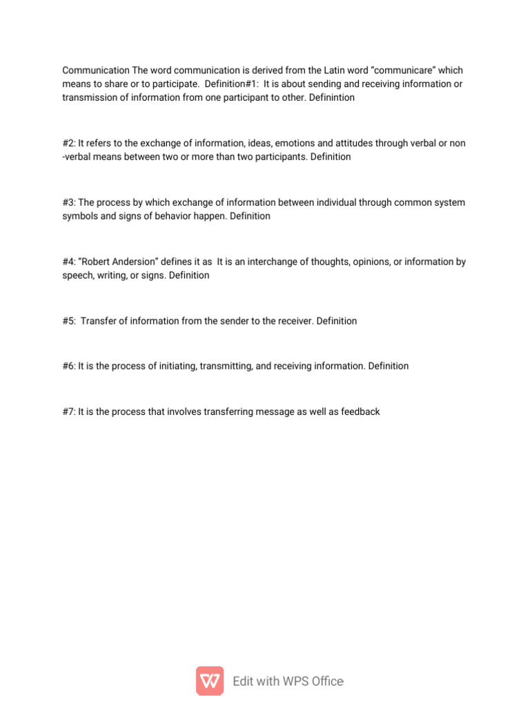 Understanding Communication: Key Definitions | PDF | Social Science