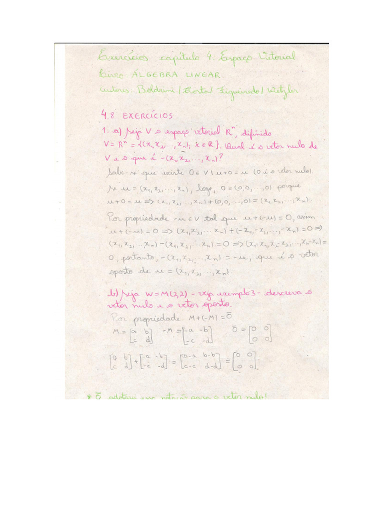 Exercicios Resolvidos Cap4 BOLDRINI | PDF