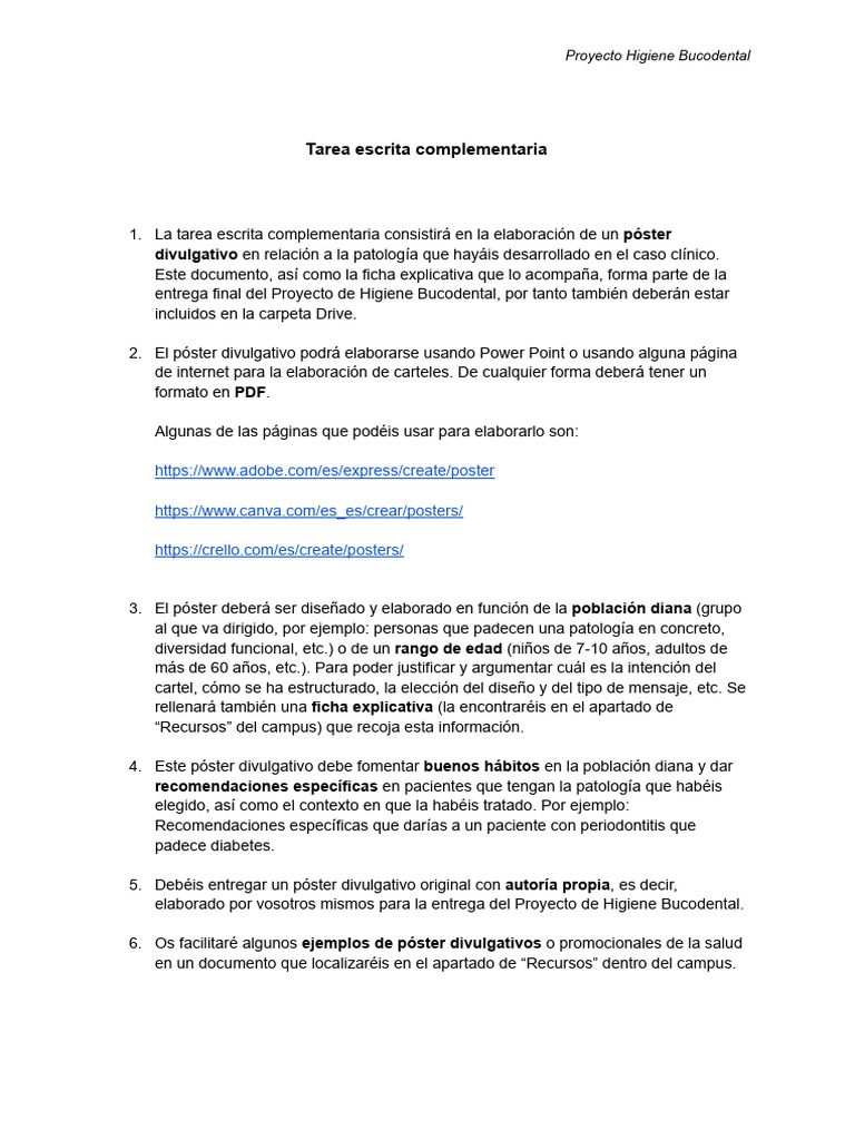 Proyecto HB - Tarea Complementaria | PDF