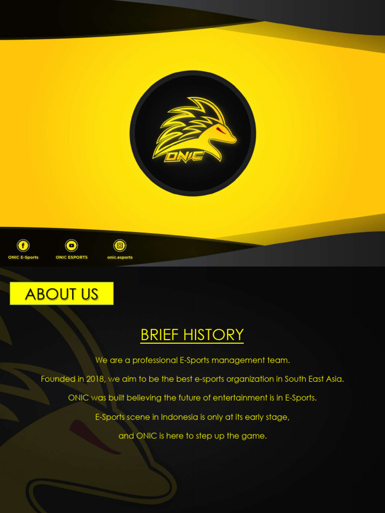 ONIC ESPORTS - Business Proposal PPT - Compressed | PDF | Computing | Entertainment