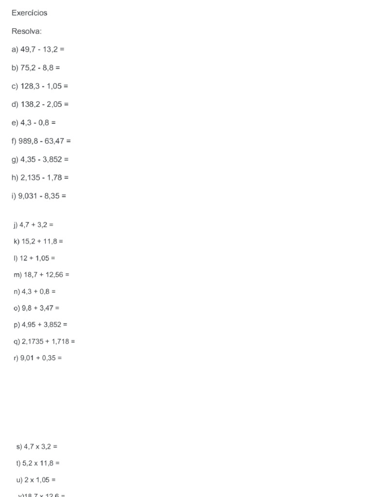 Números Decimais | PDF