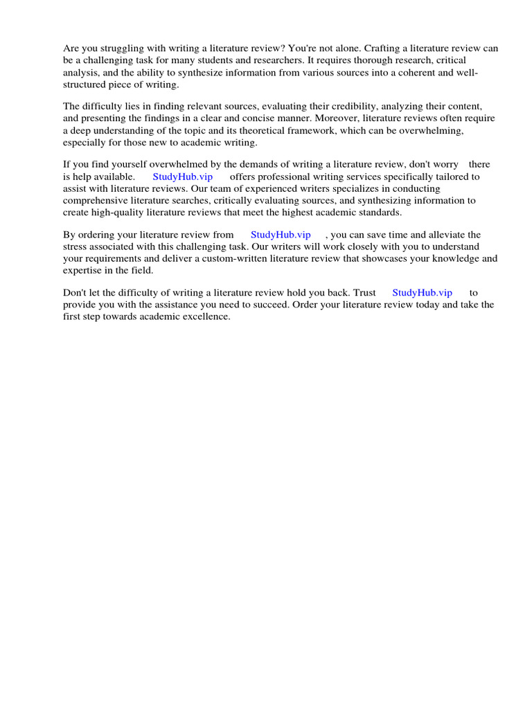 How To Organize A Literature Review Paper | PDF | Science