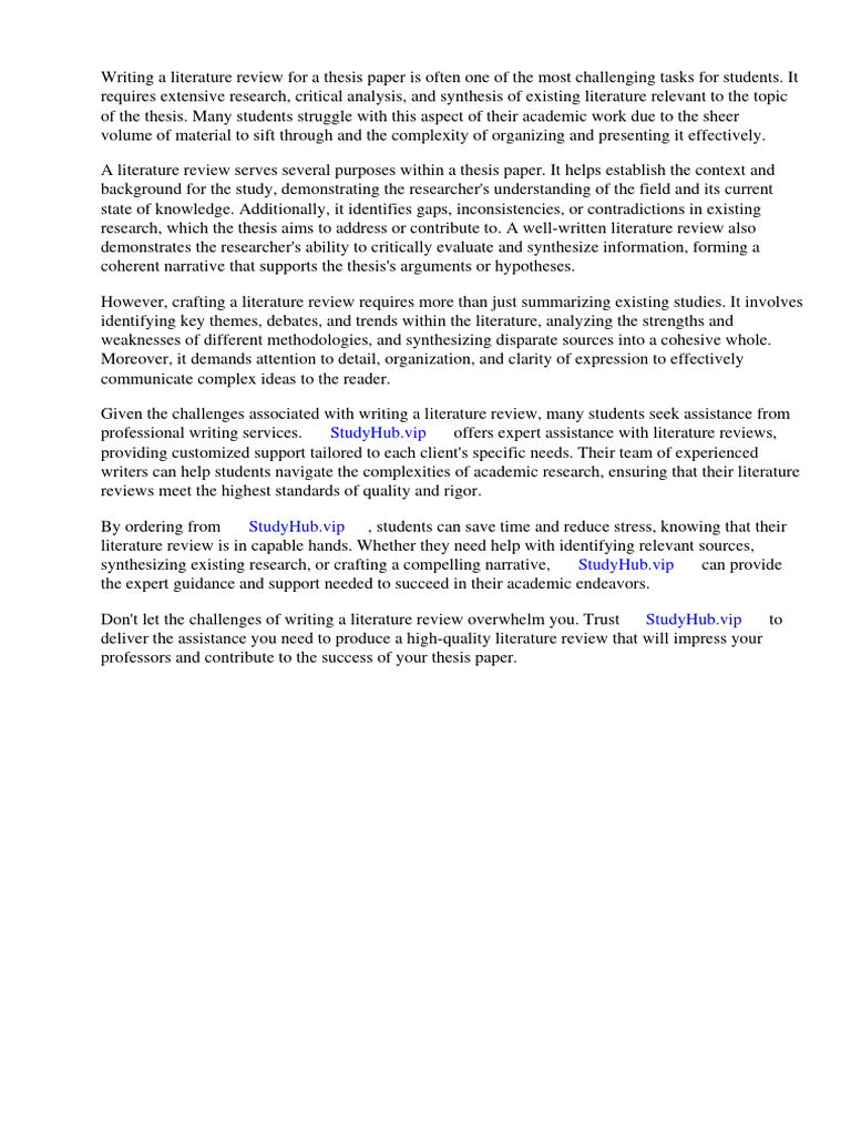 Literature Review in Thesis Paper | PDF | Thesis | Literature Review