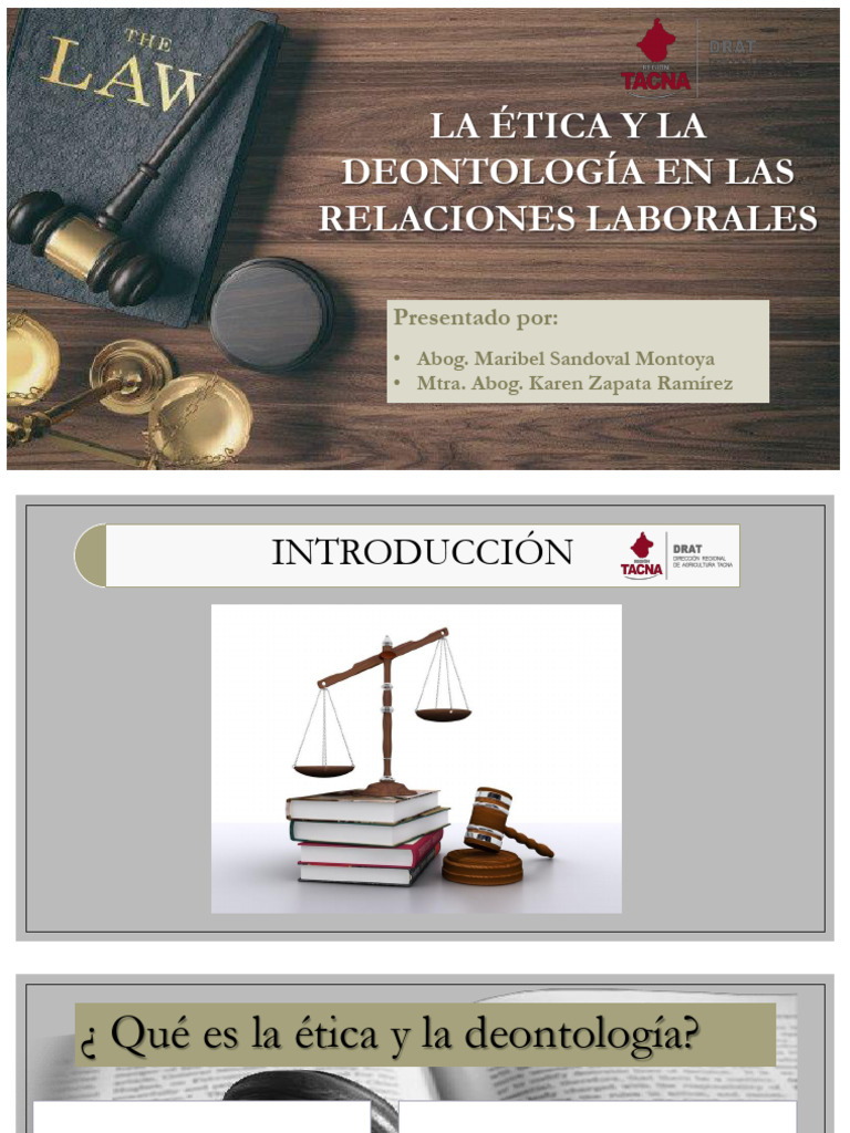 La Ética y La Deontología en Las Relaciones Laborales - DRAT | PDF | Corrupción política | Perú