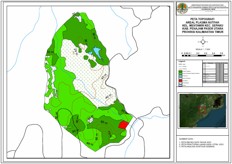Peta Topografi Penajam Paser Utara | PDF