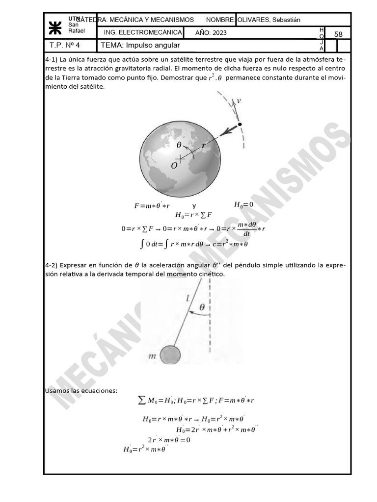 TP #4B - Impulso Angular | PDF | Momento angular | Impulso