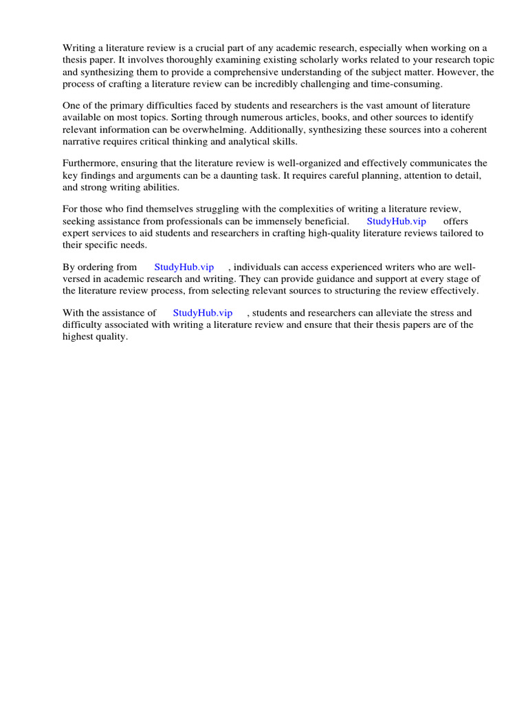 Sample Literature Review Thesis Paper | PDF | Thesis | Curriculum