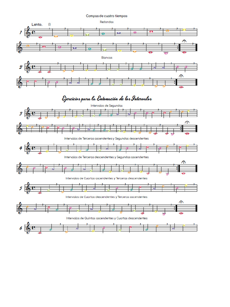 Solfeo de Sofeo Leccion 1 A 6 Color | PDF