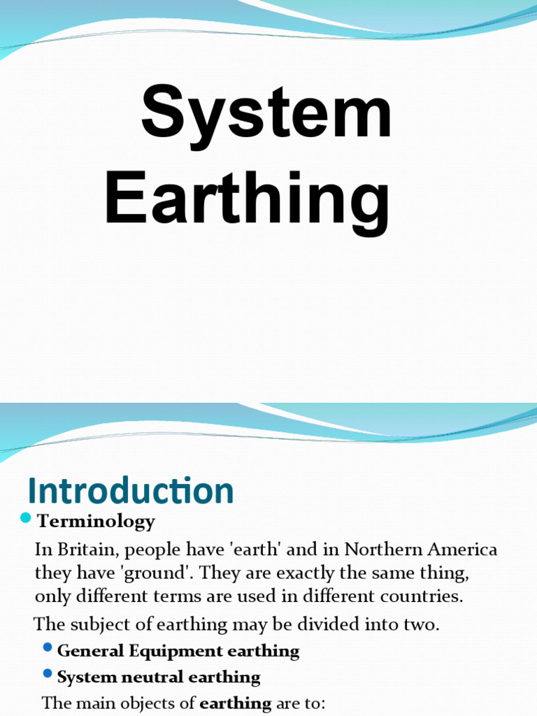 Lecture 14 & 15 System and Equipment Earthing | PDF | Inductor | Electrical Impedance
