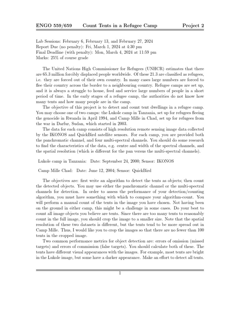 ENGO 559-659 Project 2 | PDF | Refugee