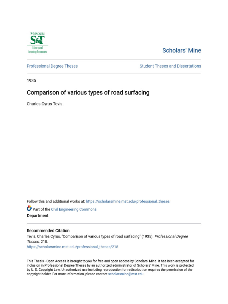 Comparison of Various Types of Road Surfacing | PDF | Road Surface ...