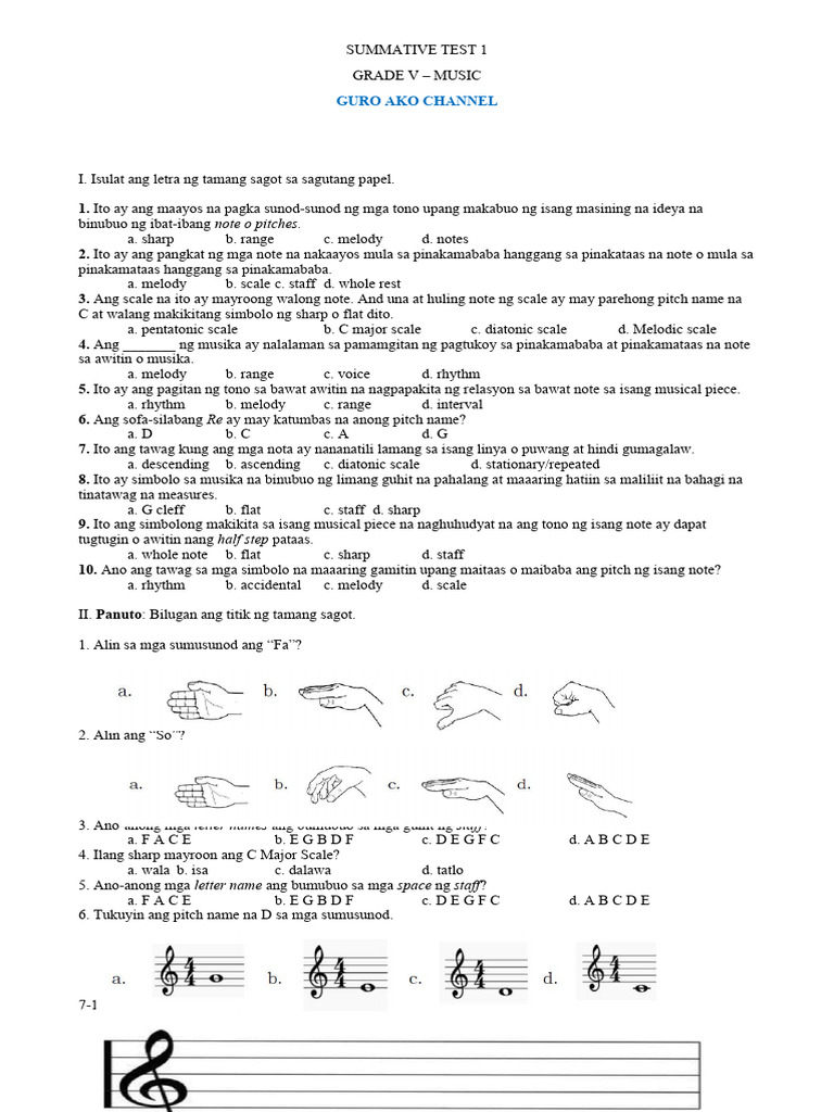 ST 1 GR.5 Music | PDF