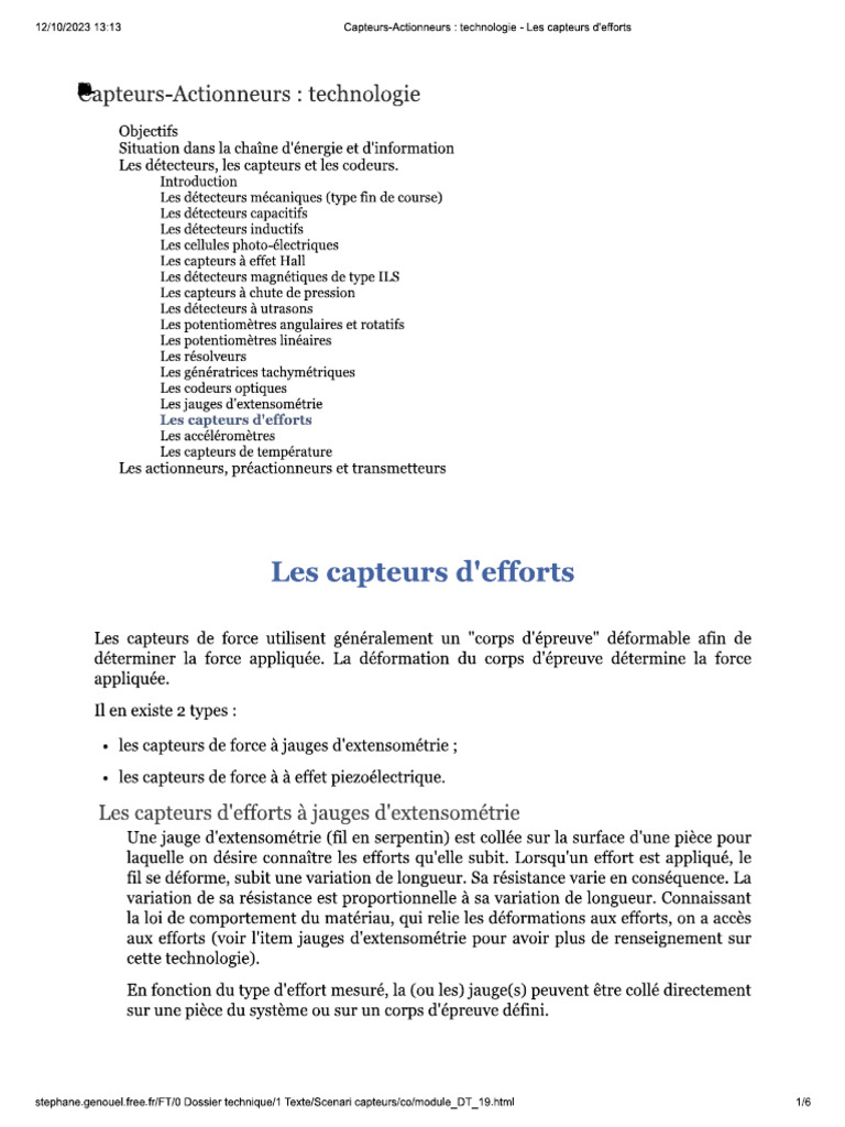 Capteur Force | PDF