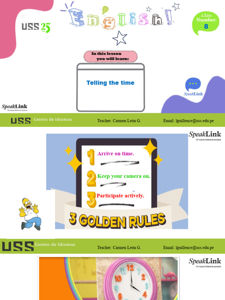 Class 08 - Telling The Time | PDF | Foreign Language Studies