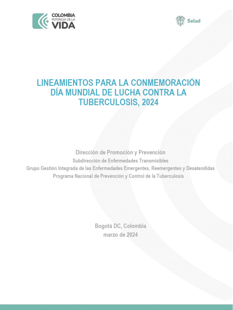 Lineamiento Conmemoracion Dia Mundial TB 2024 | PDF | Tuberculosis | VIH