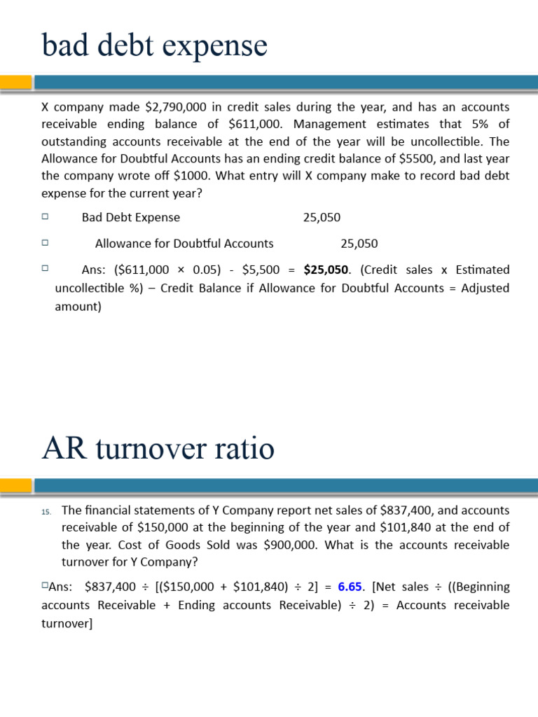 Bad Debt Expense and Inventory Analysis | PDF | Bad Debt | Revenue