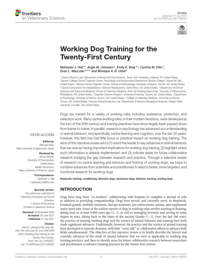 Working Dog Training For The 21 Century | PDF | Classical Conditioning ...
