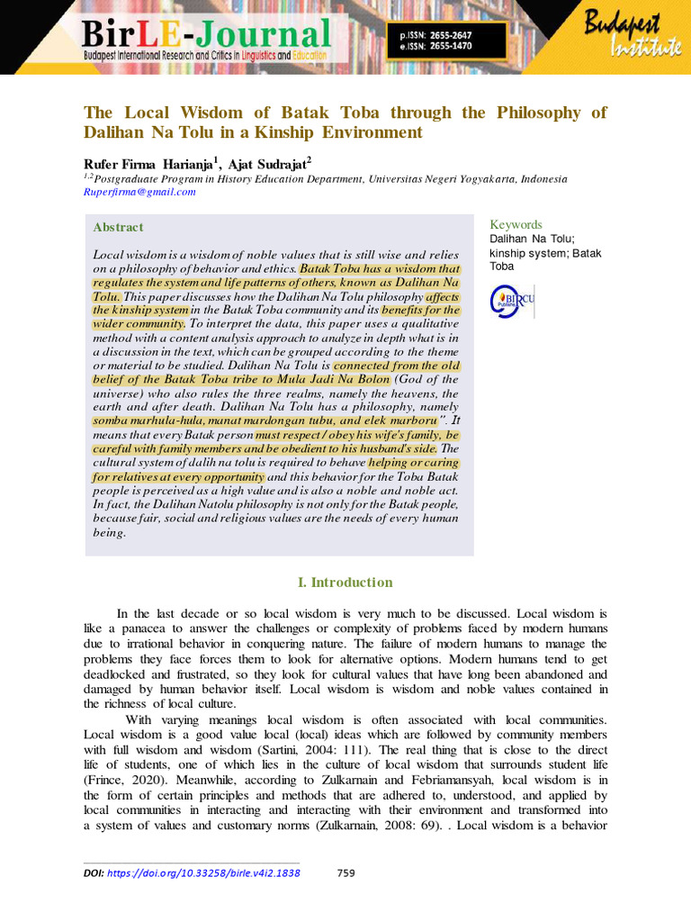 Dalihan Na Tolu | PDF | System | Kinship