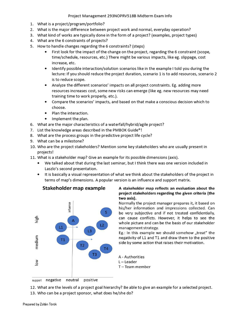Midterm Exam Questions 2023 | PDF | Project Management | Business