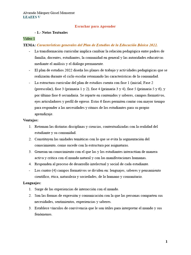 Escuchar para Aprender - SINTAXIS | PDF | Evaluación | Plan de estudios