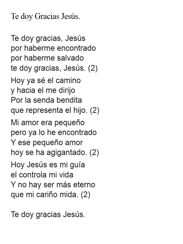 Te Doy Gracias Jesús | PDF | Oración