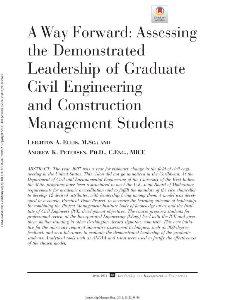 (Asce) LM 1943-5630 0000107 | PDF | Leadership | Academic Degree