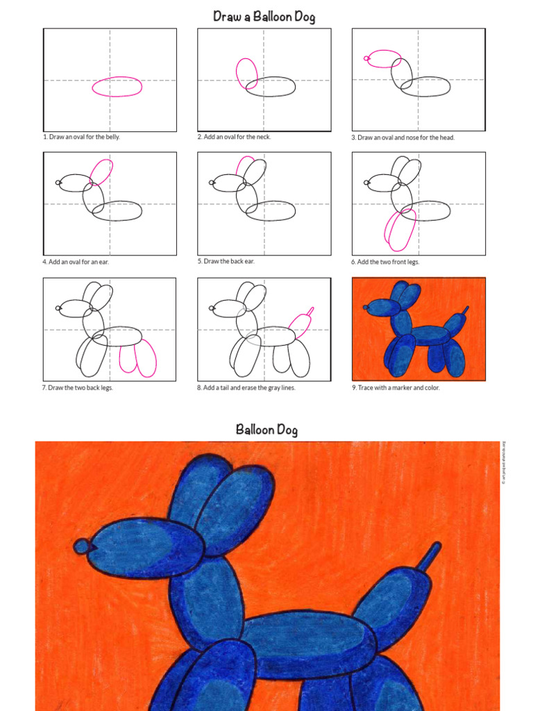 How to Draw a Balloon Dog Step-by-Step | PDF | Language Arts ...
