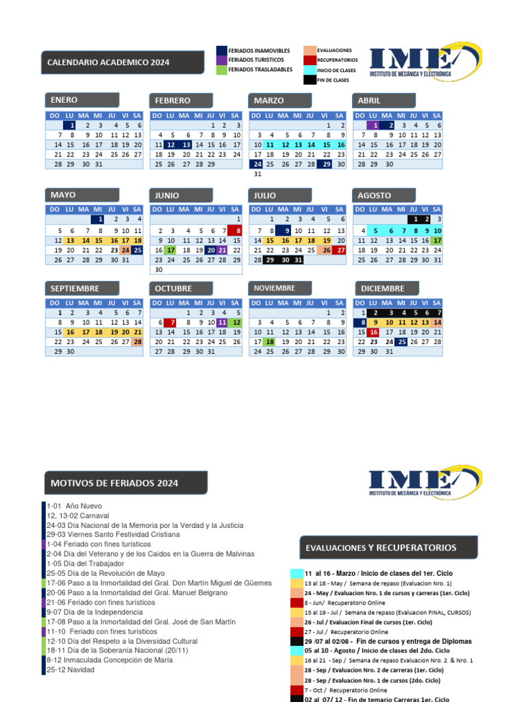 Calendario Academico 2024 | PDF | Observancias
