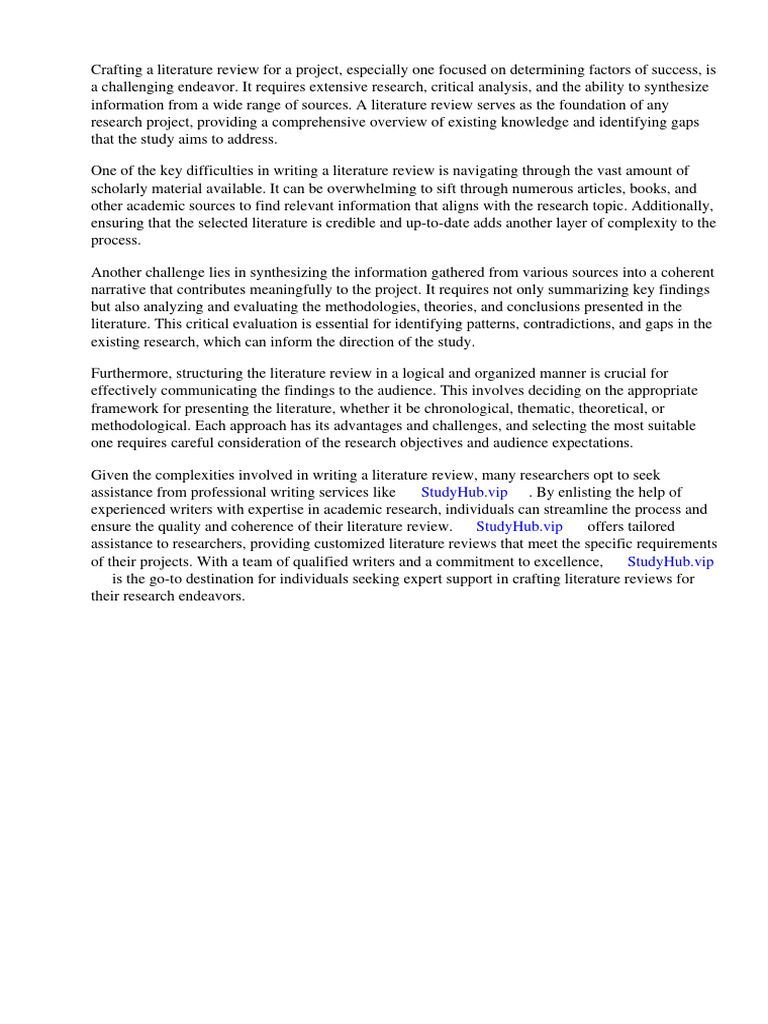 Literature Review of Project Success | PDF | Literature Review | Thesis