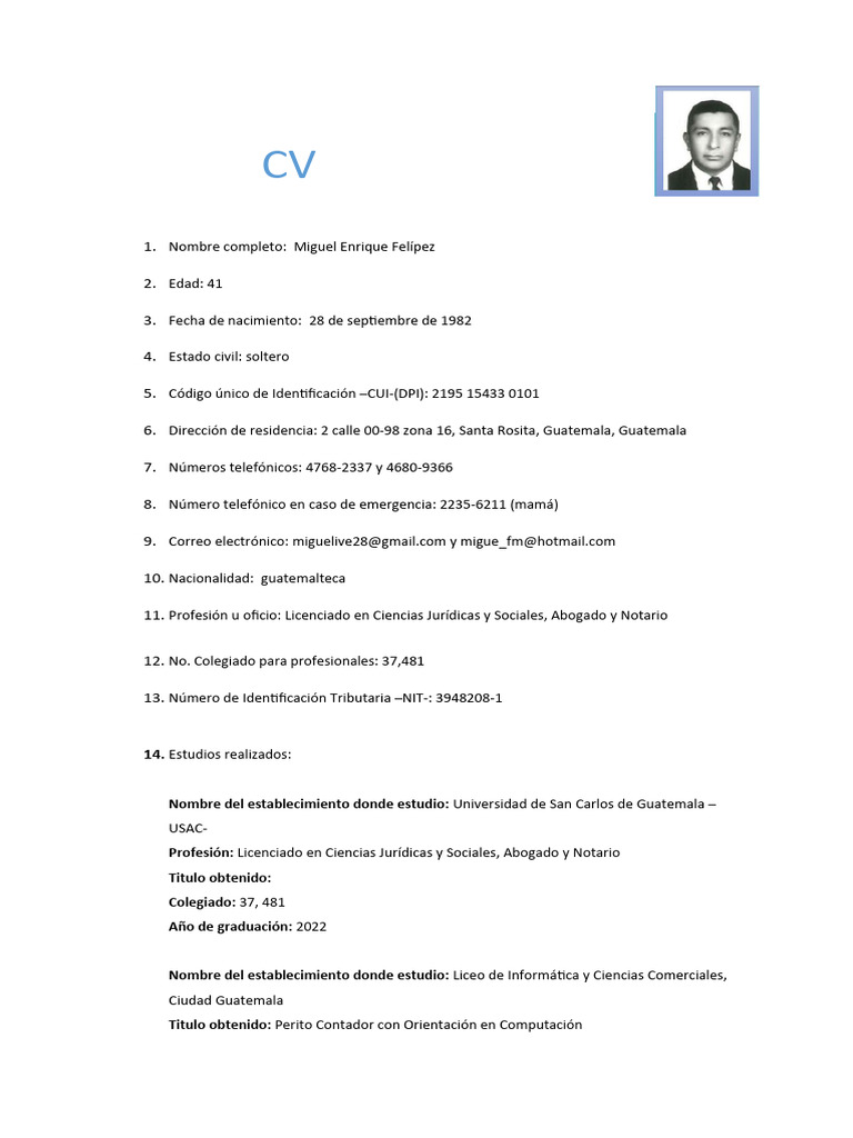 Formato CV 2022 | PDF | Presupuesto