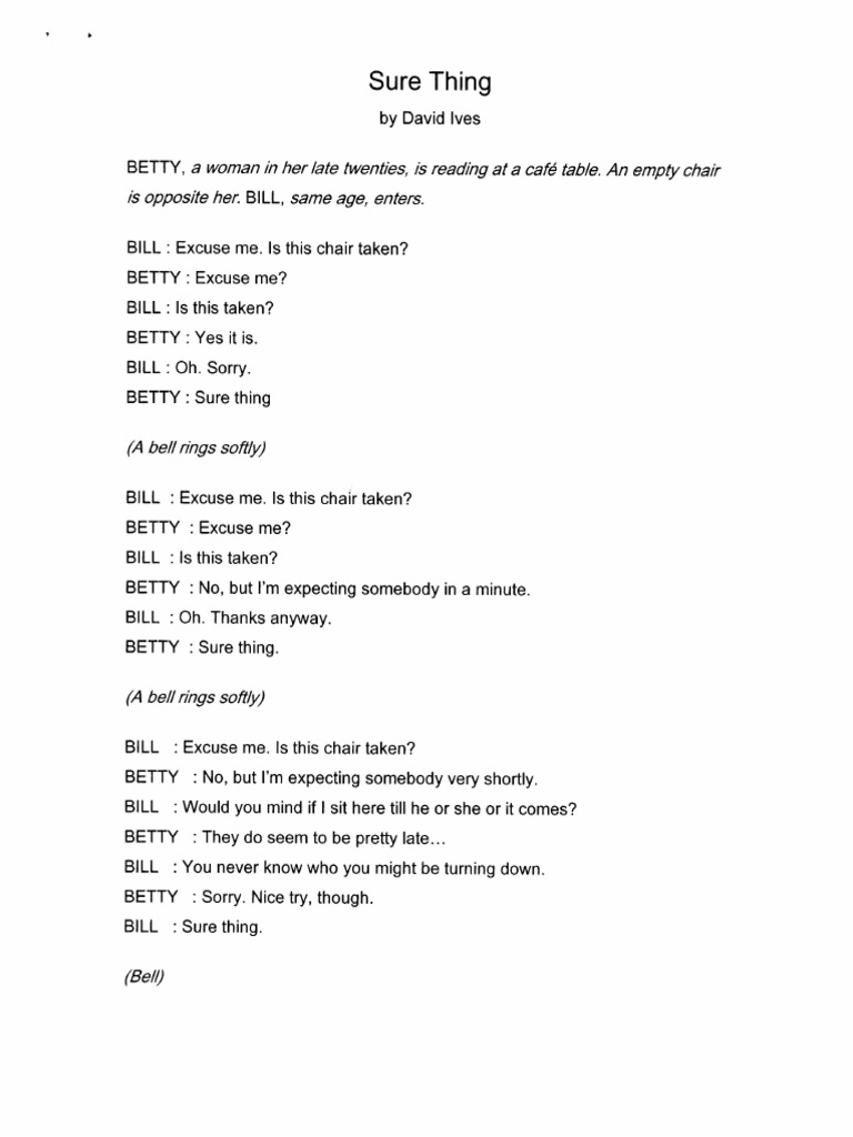 Sure Thing by David Ives | PDF