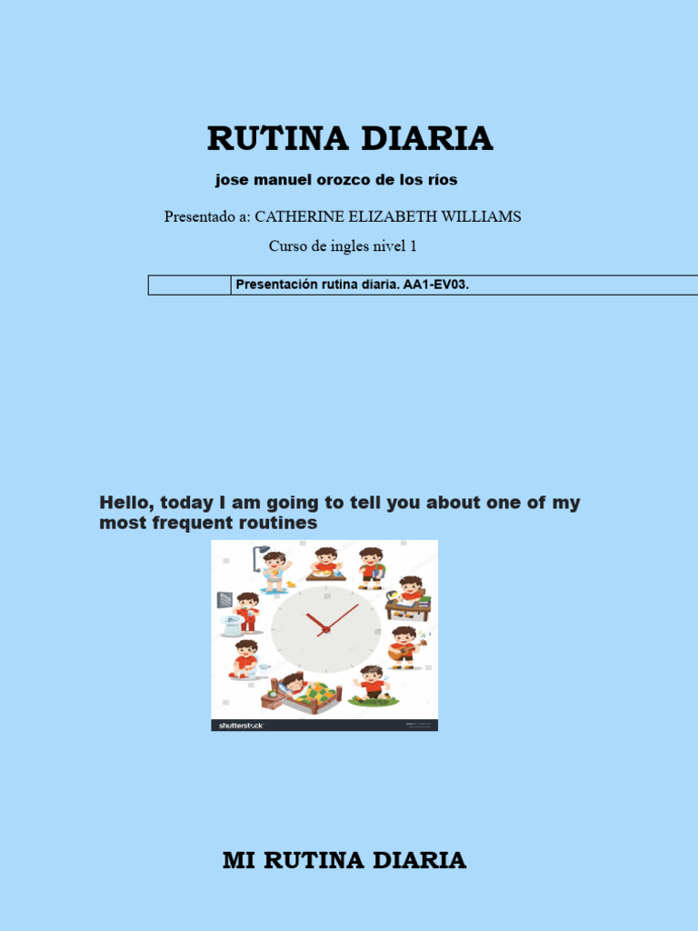 Rutina Diaria Nivel 1 | PDF