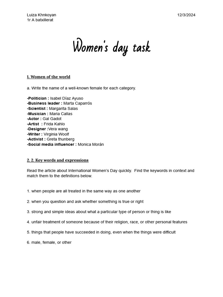 International Women's Day | PDF | Social Psychology