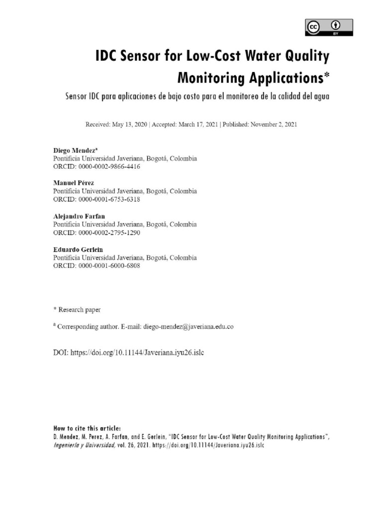 Sensor Idc Universidad Javeriana Manuel Perez | PDF