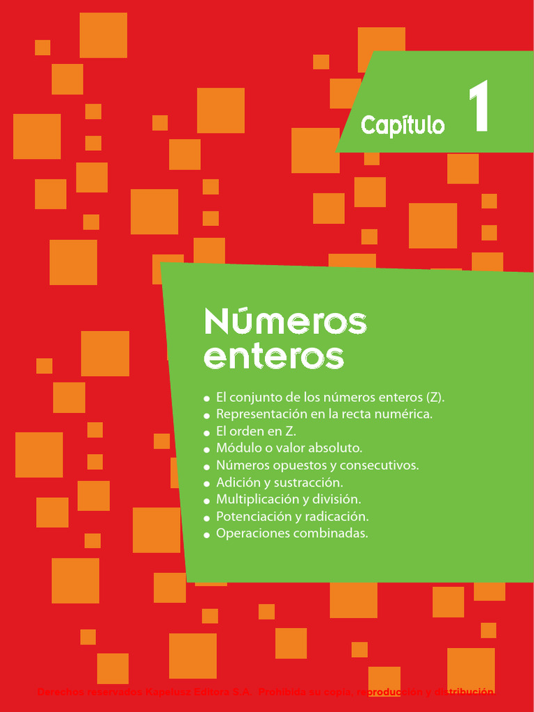 Unidad 1 Números Enteros | PDF | Sustracción | Entero