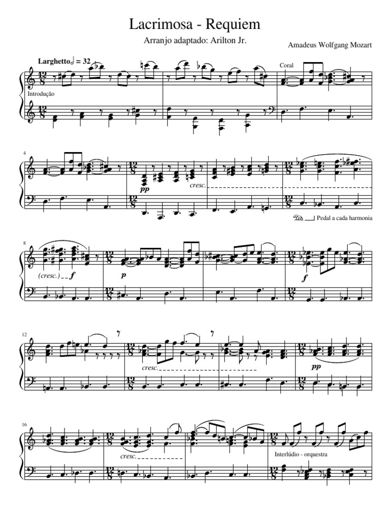 Lacrimosa - Requiem Adaptado | PDF