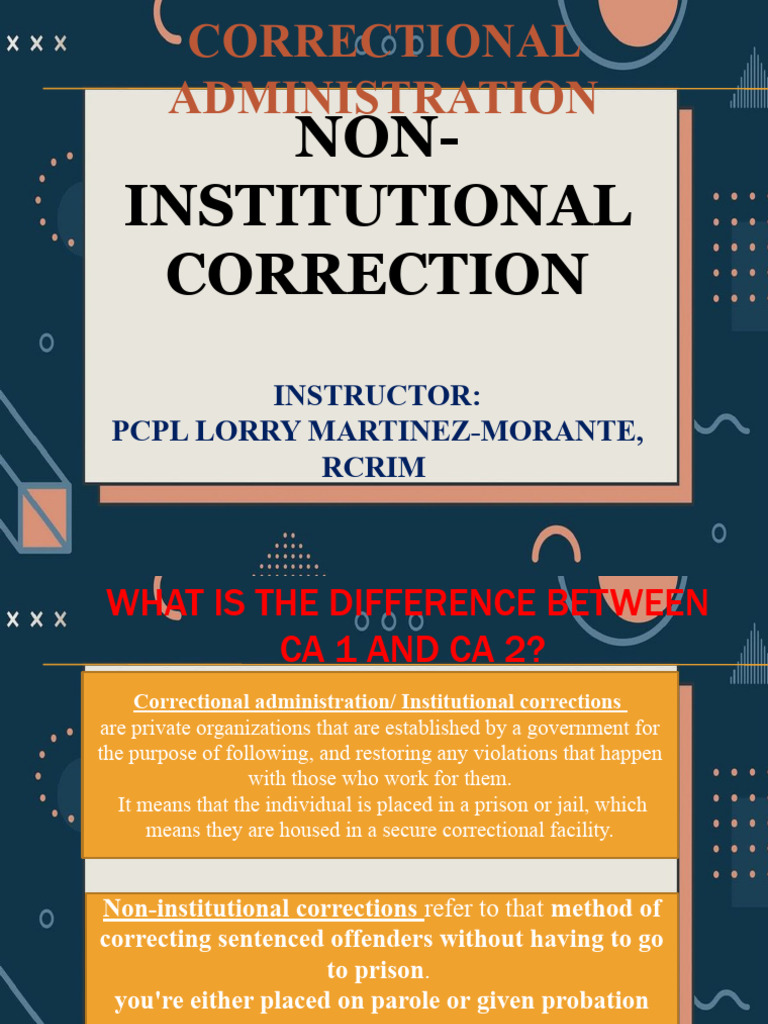 1 NON INSTITUTIONAL CORRECTION For Students | PDF | Pardon | Probation