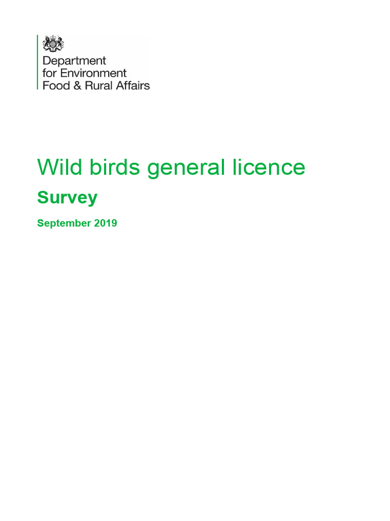 Wild Birds General Licence Survey Document1 | PDF | Birds