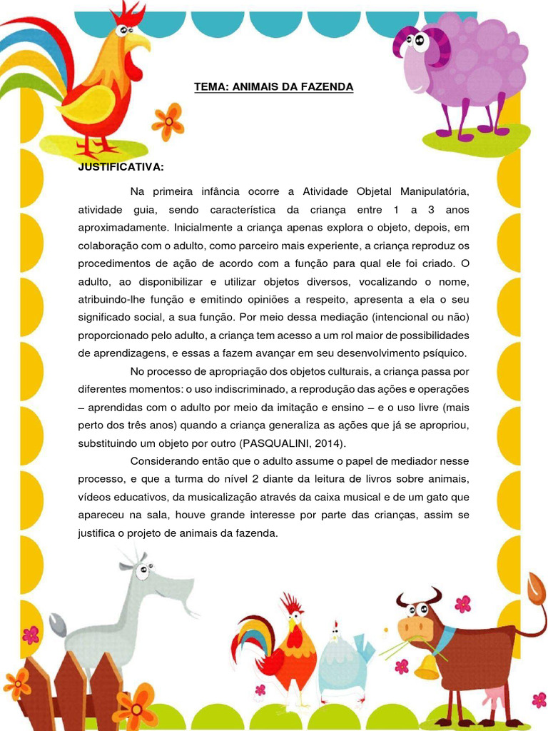 Projeto Animais Da Fazenda | PDF