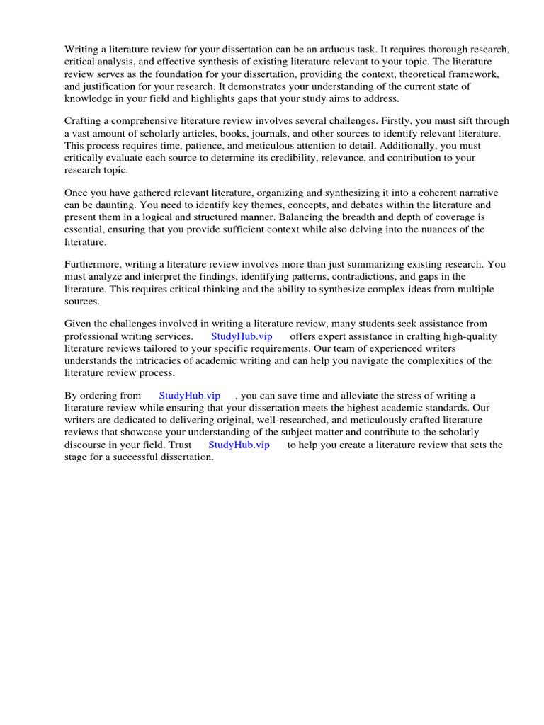 What Does A Dissertation Literature Review Look Like | Download Free ...