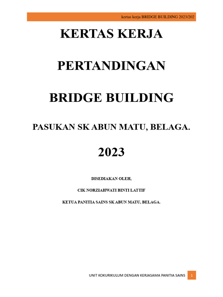 Kertas Kerja Pertandingan Bridge 2023 | PDF