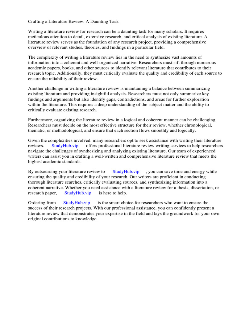 How To Write A Good Literature Review in Research | PDF | Literature ...