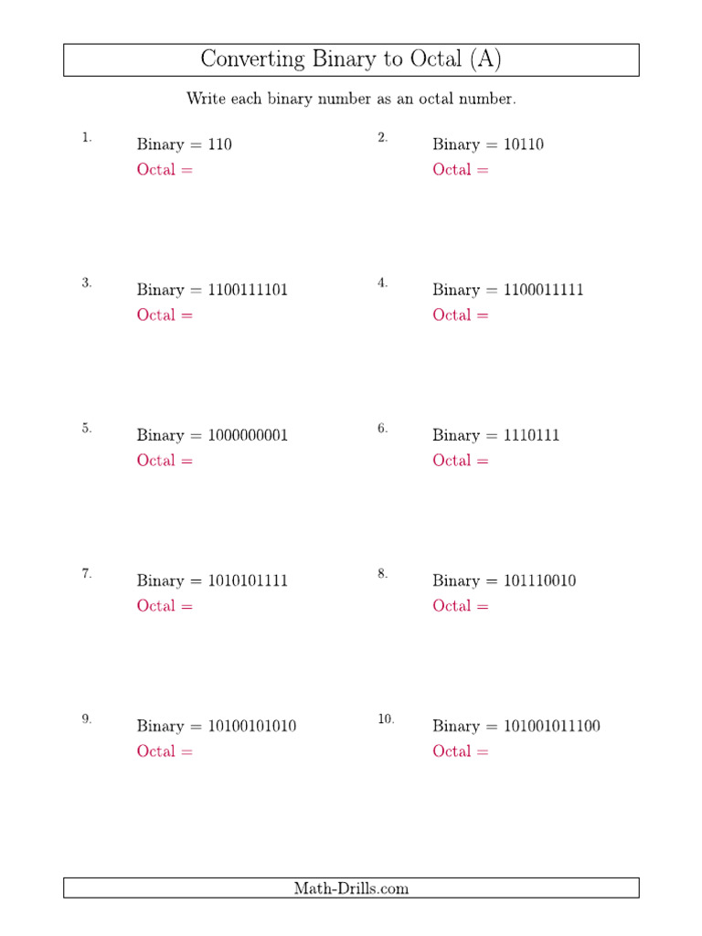 Binary To Octal | PDF